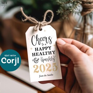 Happy New Year Gift Tag, Printable New Years Tag, Editable New Years ...