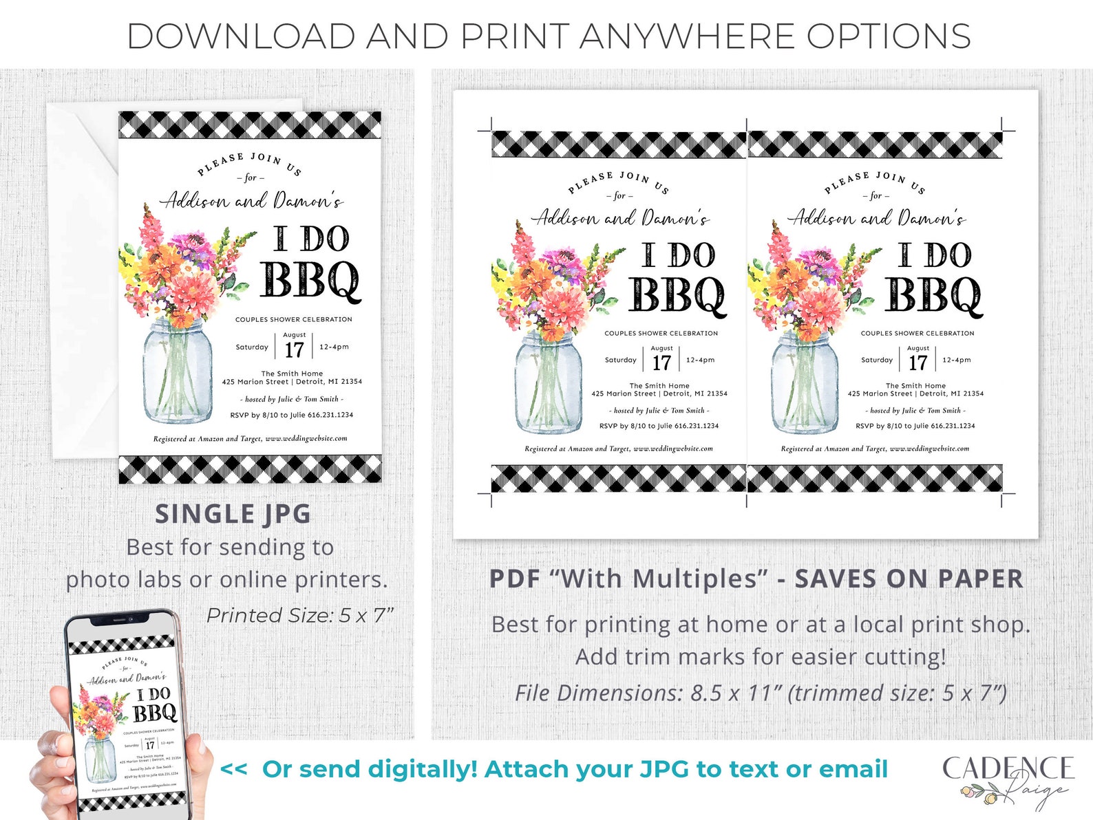 Invitation for BBQ Couples Shower in Backyard I Do BBQ Shower ...