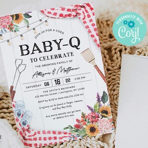 Baby-q Shower Invitation, BBQ Baby Shower Invitation, Baby Boy Shower ...
