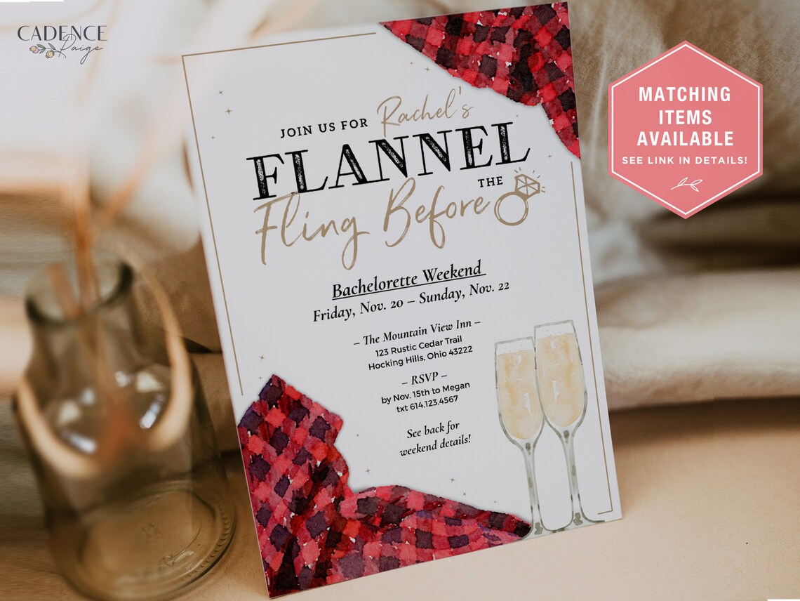 Buffalo Plaid Bachelorette Signs, 8 X 10 Bachelorette Signs, Flannel ...