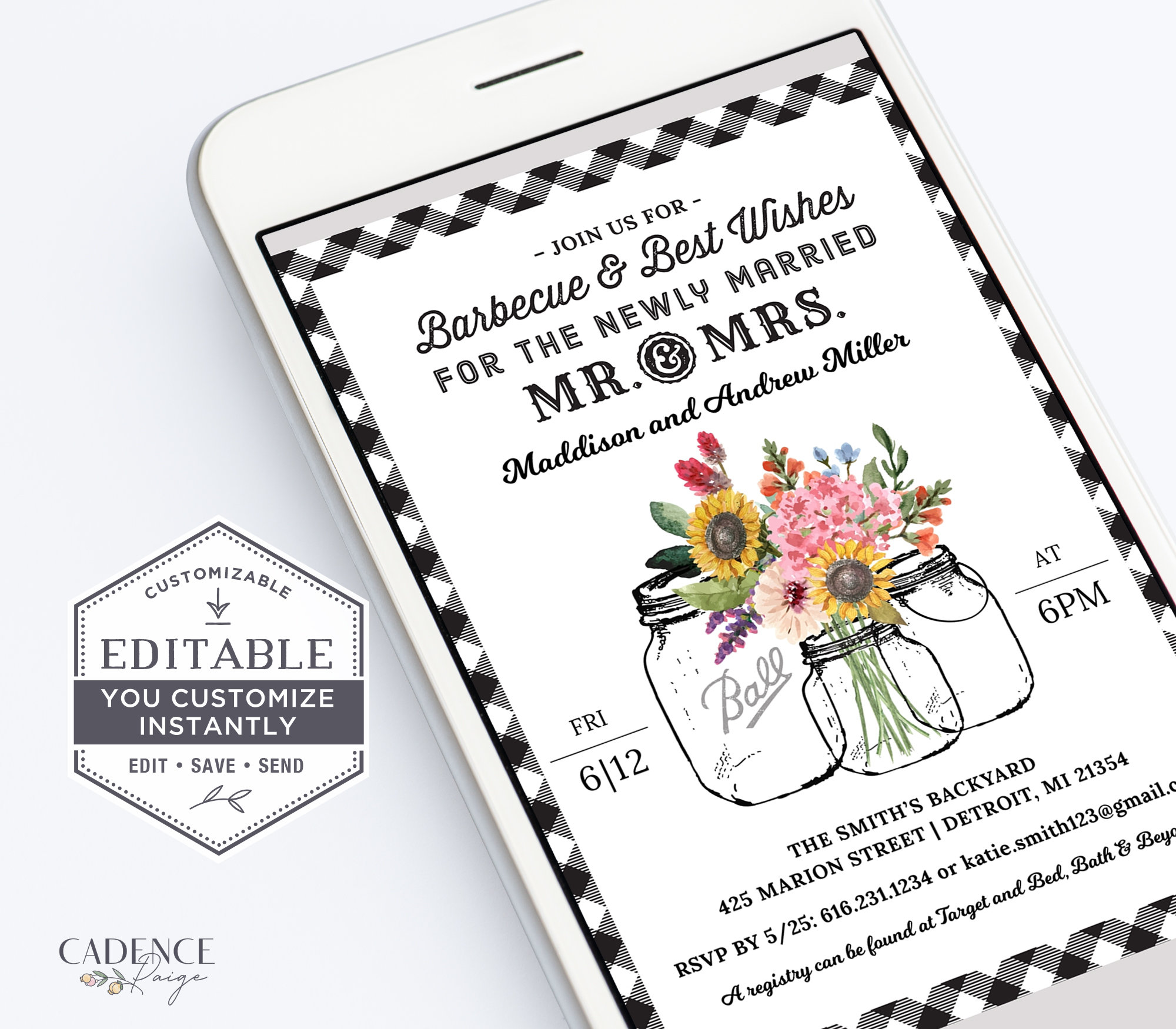 BBQ Wedding Reception I Do BBQ Invite Backyard Wedding | Etsy