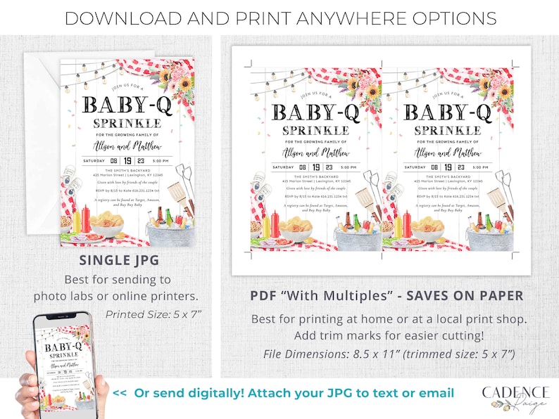 Baby-q Sprinkle Invitation, BBQ Baby Sprinkle Invitation, Coed Baby ...