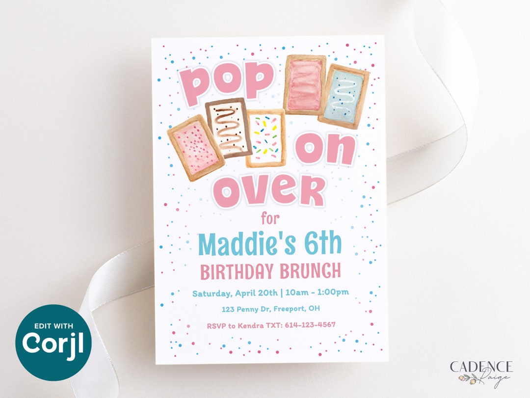 Girls Brunch Birthday Party Invitation, Kids Breakfast Birthday Party ...