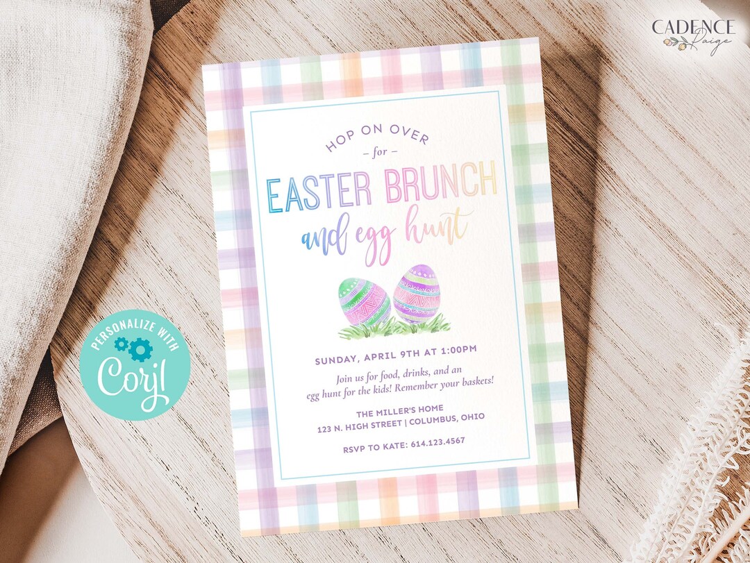 Easter Brunch and Egg Hunt Invitation, Easter Egg Hunt Invitation ...