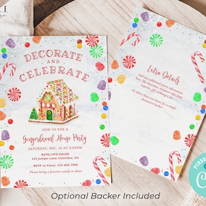 Gingerbread House Decorating Party Invitation, Fun Holiday Party ...