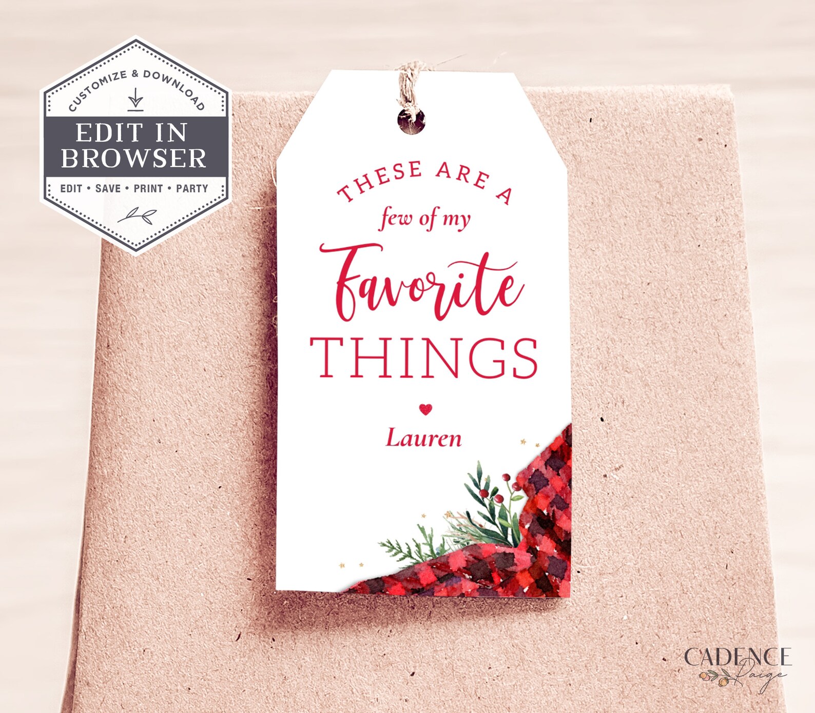 Favorite Things Gift Tag Favorite Things Favor Printable - Etsy