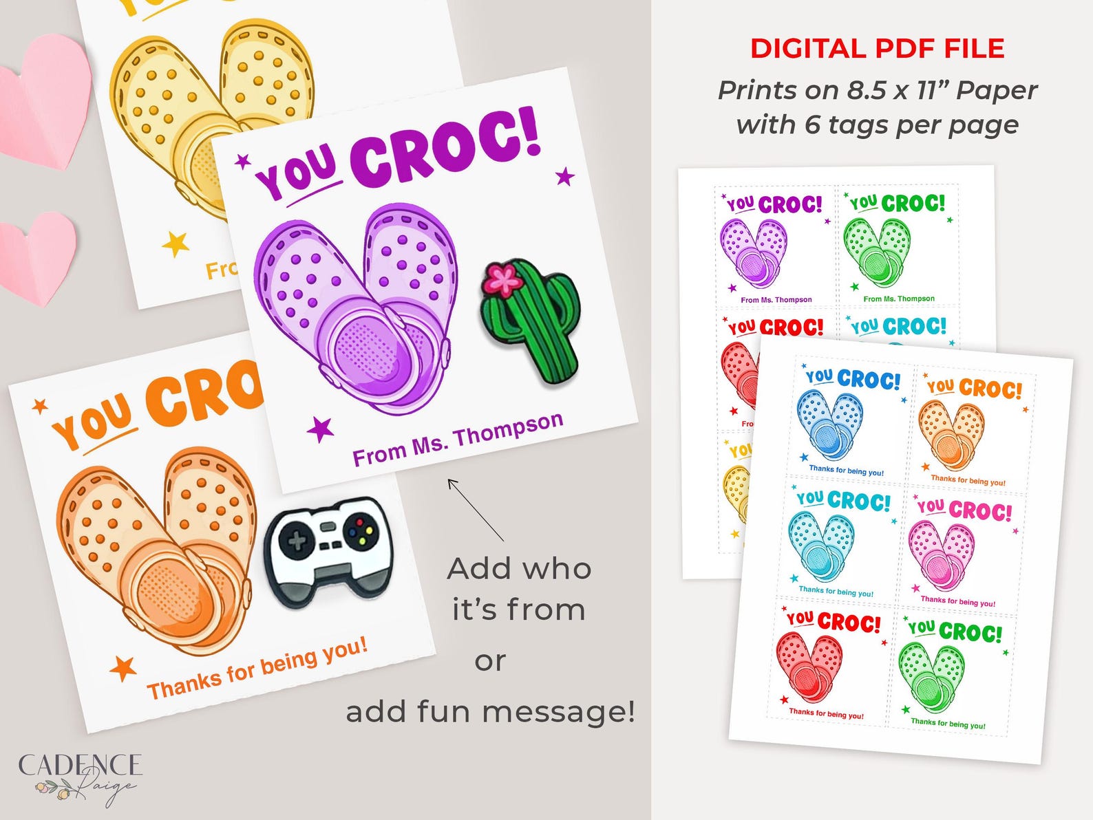 You Croc Student Gift Tag: Printable Teacher Reward (PDF Digital) - Etsy
