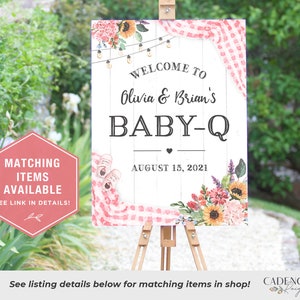 BABY-Q Shower Signs 5 X 7, Pink BBQ Food Signs, Baby-q Decor, Pink ...
