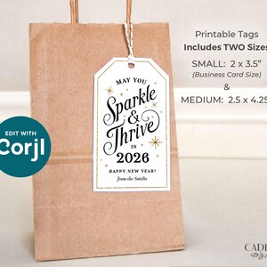 Happy New Year Gift Tag, Printable New Years Tag, New Years Eve ...