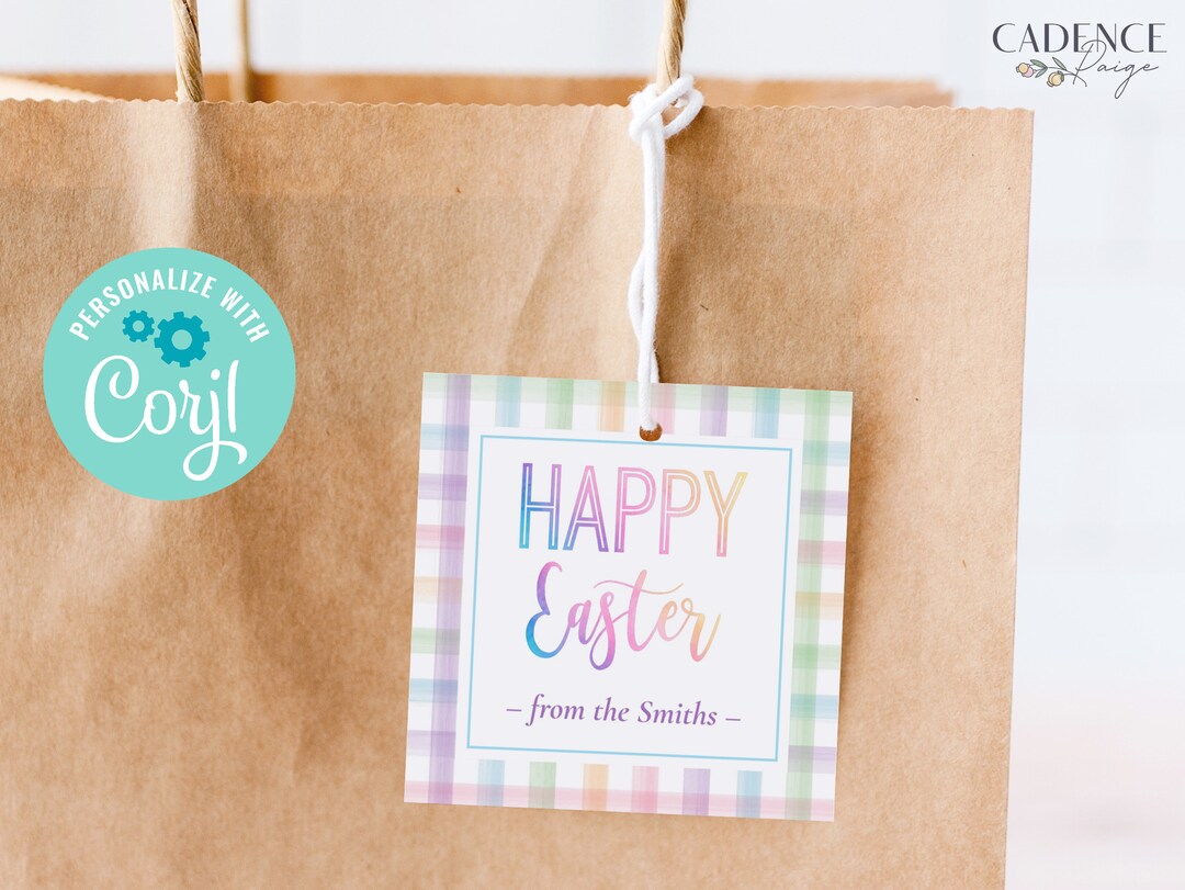 Easter Gift Tags, Printable Easter Gift Tags, Easter Basket Tags, Happy ...