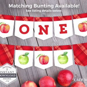 Apple Party Food Signs, Apple Theme Place Cards, Apple 1st Birthday ...