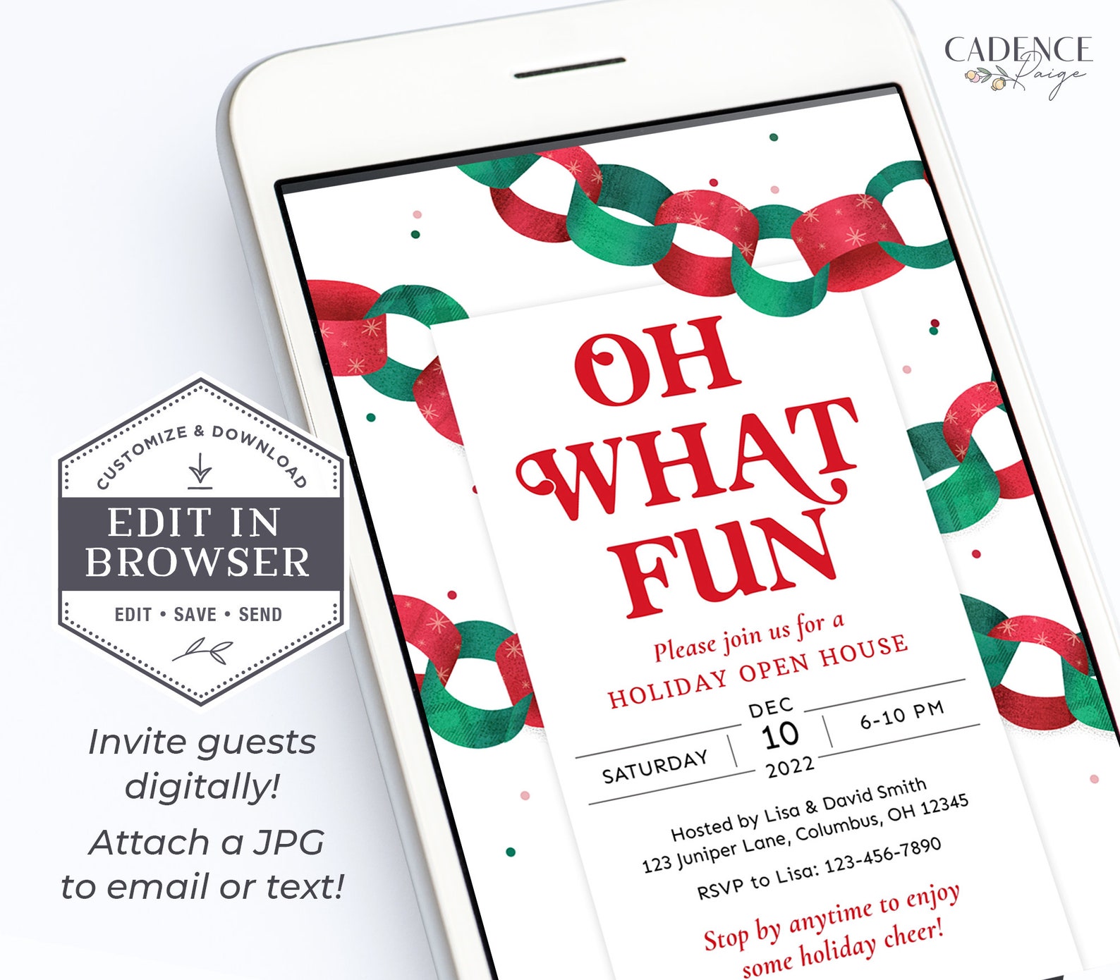 Oh What Fun Holiday Party Invitation Christmas Open House - Etsy