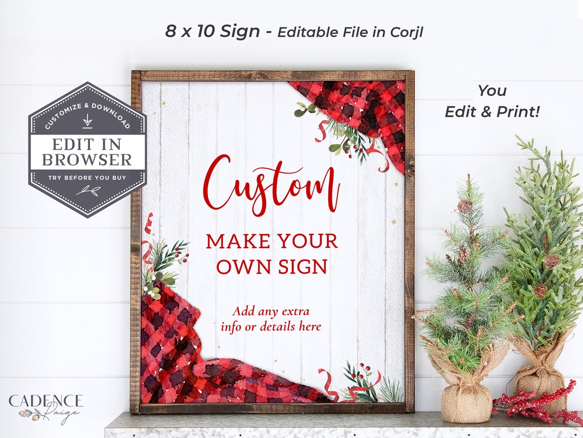 Customizable Holiday Party Signs Editable Raffle Sign 8 X 10 | Etsy