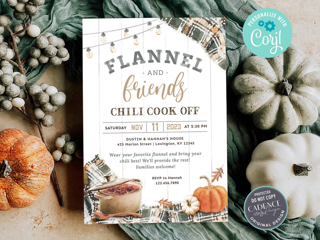 Fall Chili Cook off Invitation, Chili Party, Friendsgiving Invitation ...