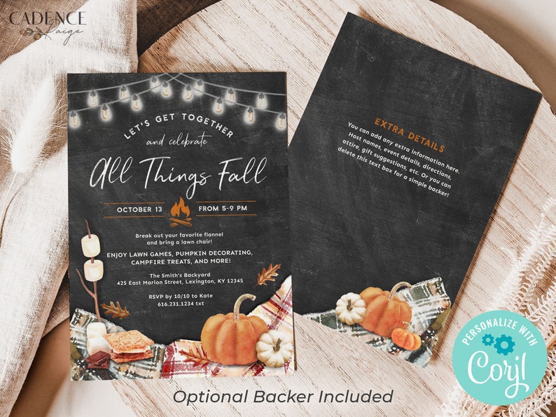 Fall Celebration Party Invitation, Neighborhood Fall Party Invitation ...
