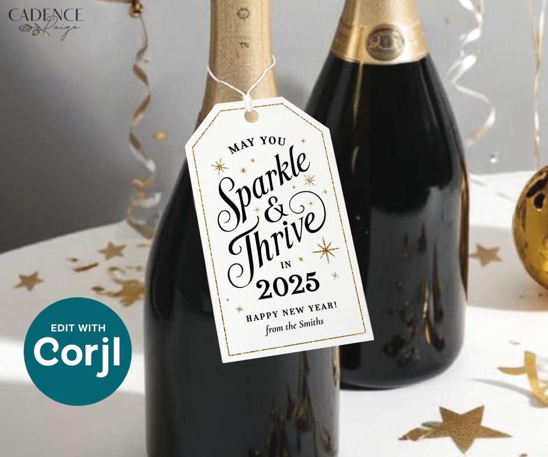 Happy New Year Tag, Printable New Years Tag, Editable New Years Eve Tag ...