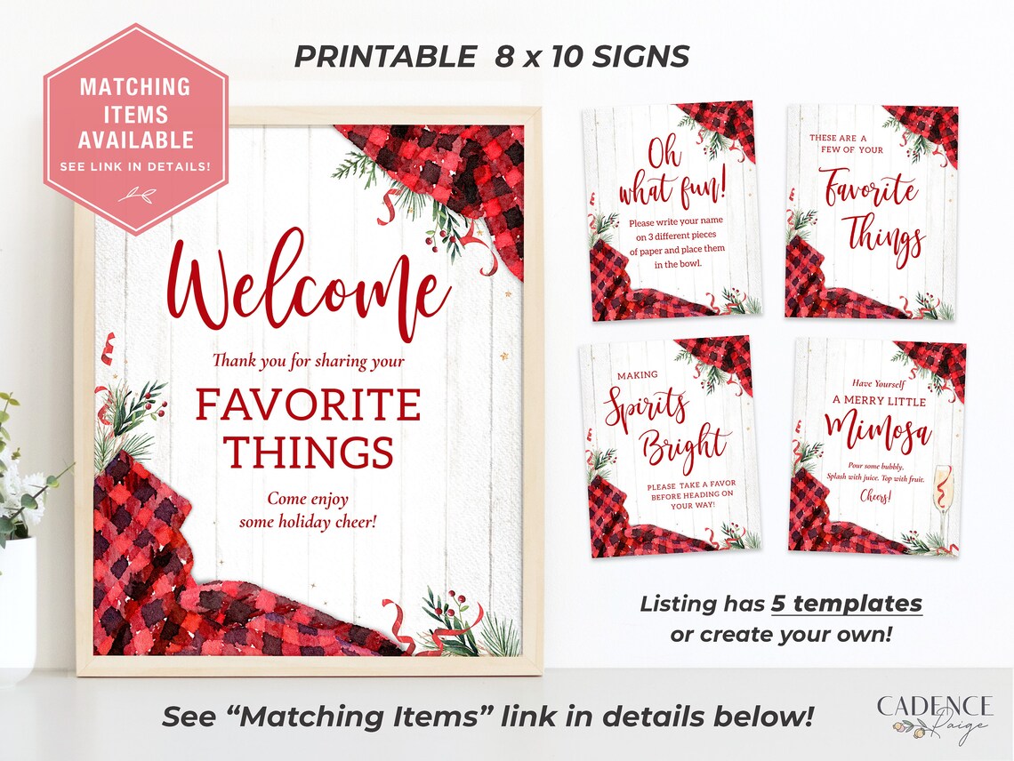 Favorite Things Gift Tag Favorite Things Favor Printable | Etsy