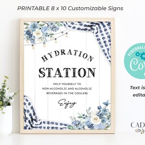 8 X 10 Dusty Blue BBQ Display Signs, Blue I Do BBQ Shower Signs ...