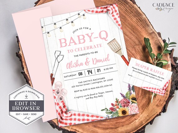 Baby-Q Shower Invitation BBQ Baby Shower Invitation Baby | Etsy