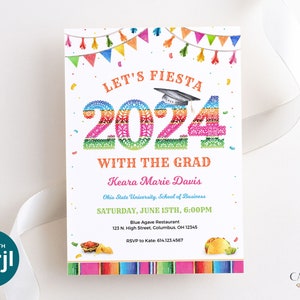 Graduation Party Fiesta Invitation for Mexican Theme Grad Party Invite ...