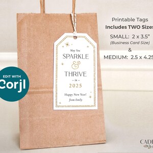 Happy New Year Gift Tag 2025, Printable New Years Tag, Editable New ...
