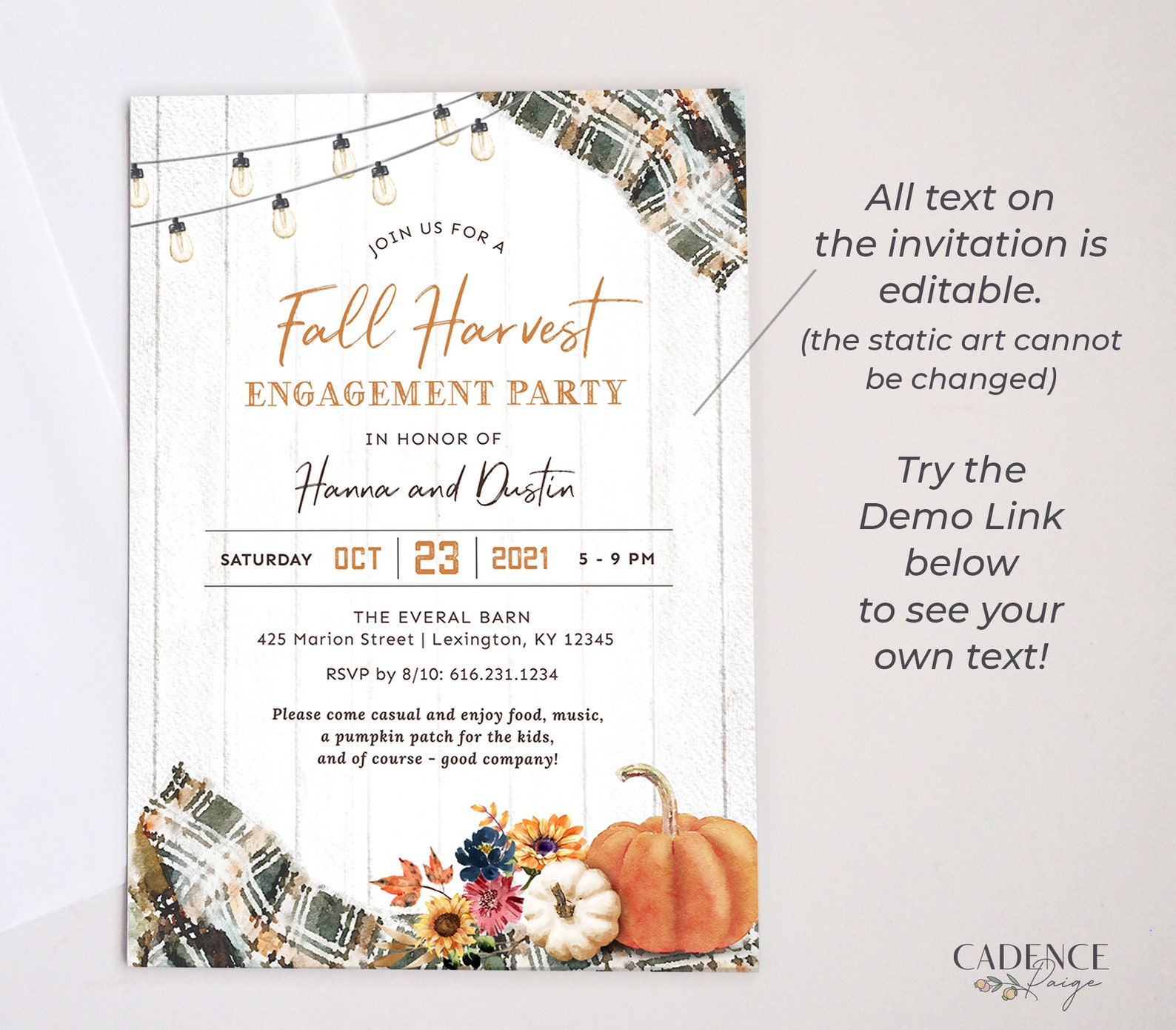 Fall Engagement Party Invitation Fall Harvest Couple's - Etsy