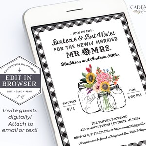 BBQ Wedding Reception I Do BBQ Invite Backyard Wedding - Etsy