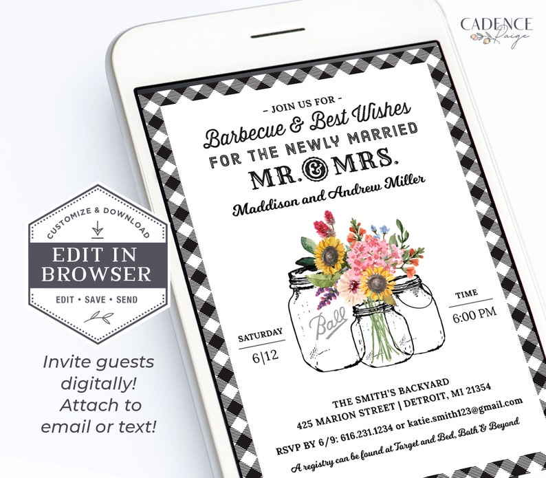 BBQ Wedding Reception I Do BBQ Invite Backyard Wedding - Etsy