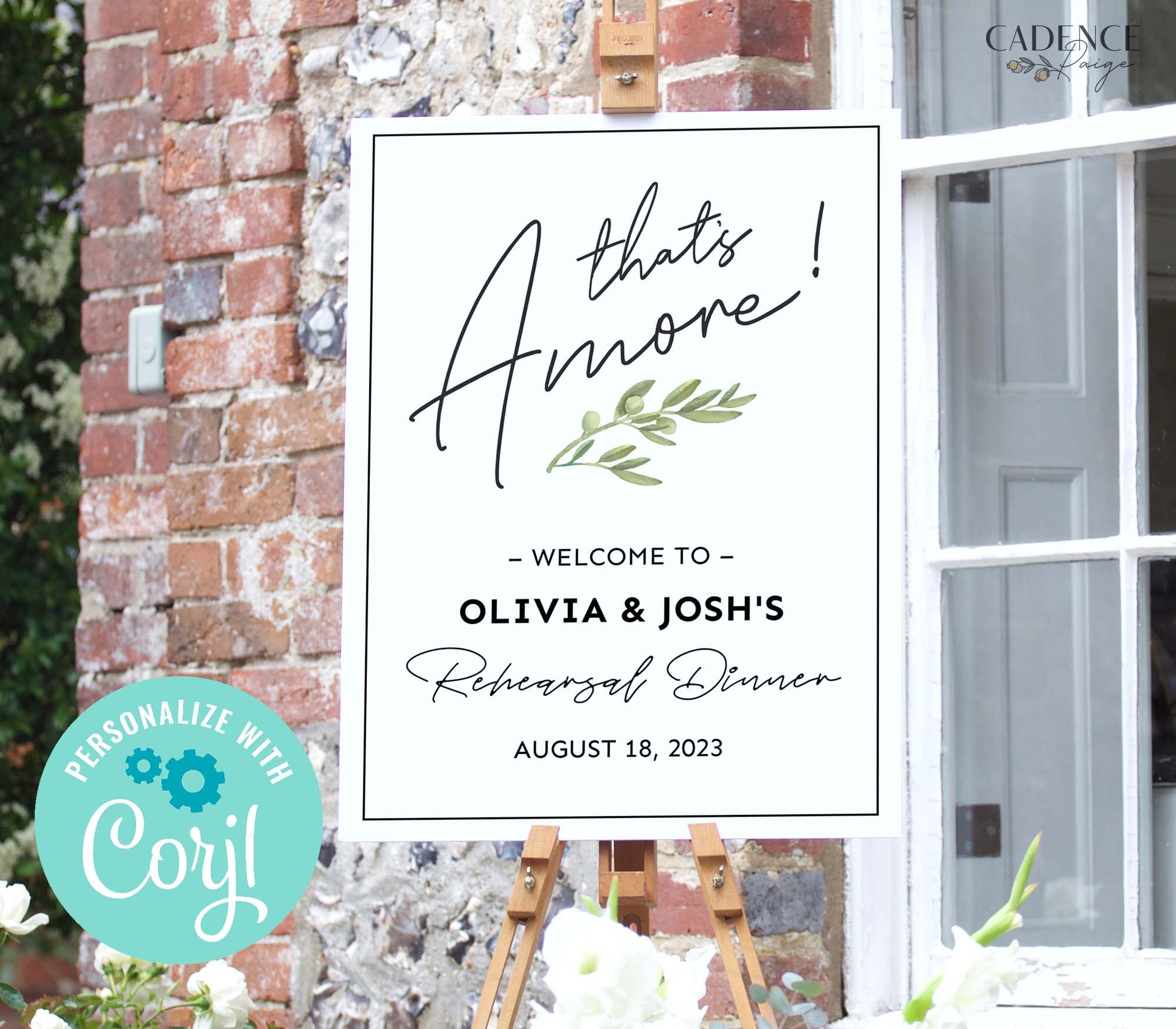 Amore Welcome Sign, Italian Rehearsal Dinner Welcome Sign, Pizza ...
