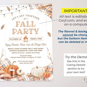 Fall Party Invitation Fall Harvest Party Invite Fall Festival Fall ...