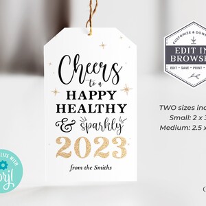 Happy New Year Gift Tag Printable New Years Tag Editable New - Etsy