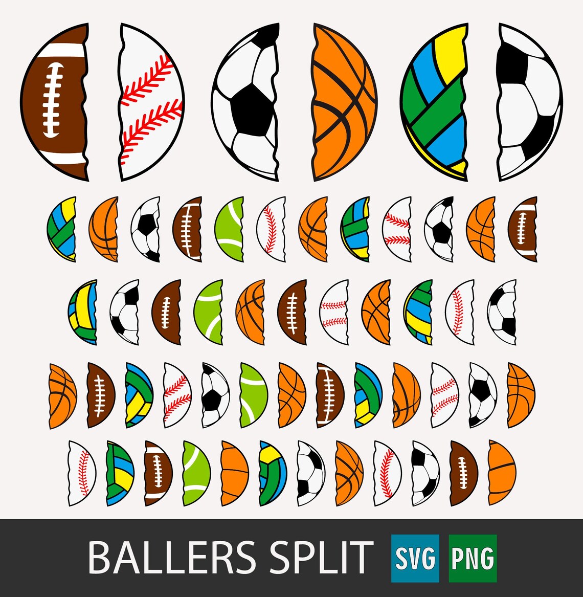 Split Ball Svg Ballers Split Svg Monogram Cut Files Foot Ball Svg ...