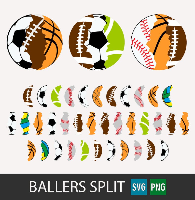 Split Ball Svg Ballers Split Svg Monogram Cut Files Svg Foot Ball Svg ...