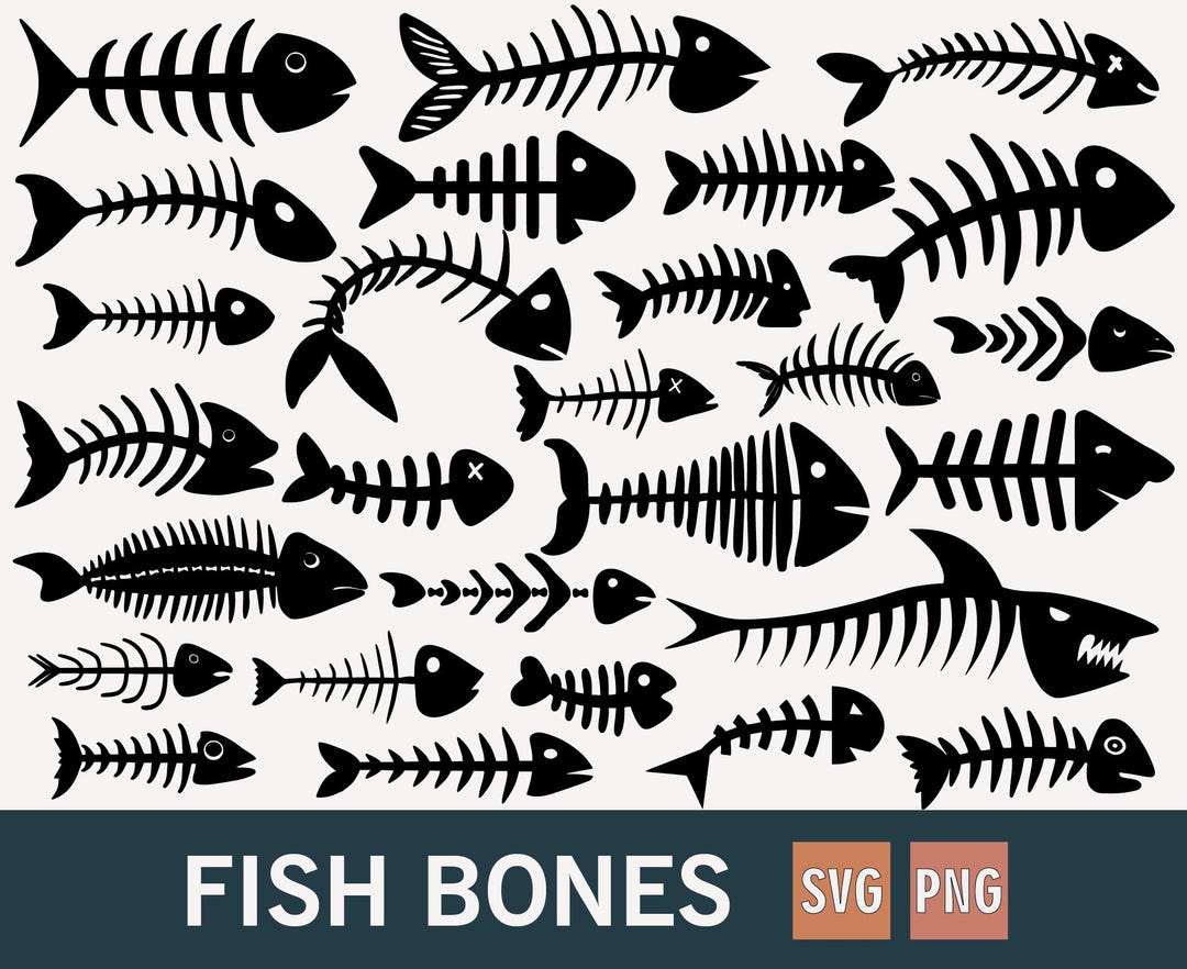 Fishing Svg Fish Bones Svg Fishbone Svg Fish Skeleton Svg Angry Fish ...