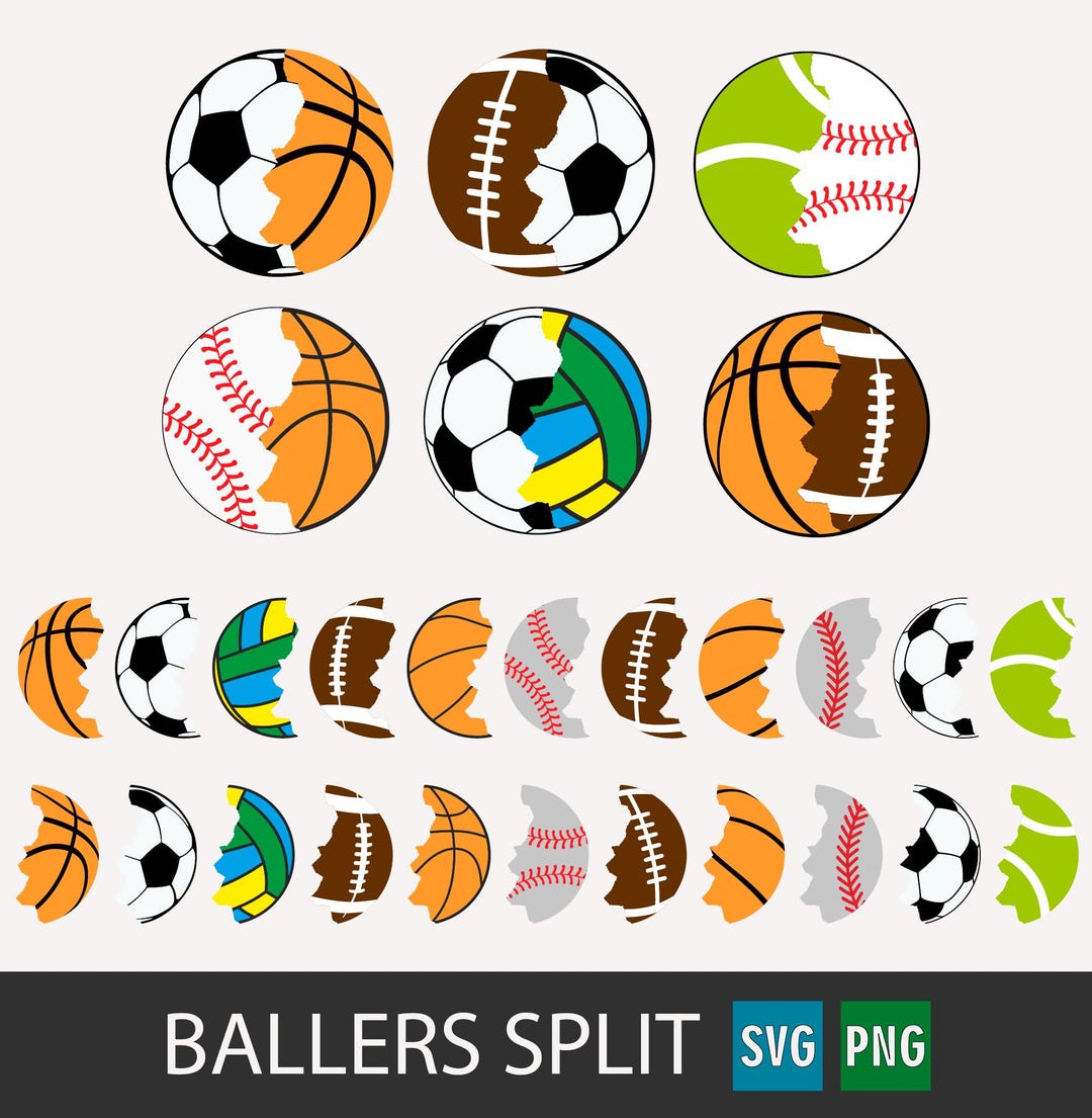 Split Ball Svg Ballers Split Svg Monogram Cut Files Foot Ball Svg ...
