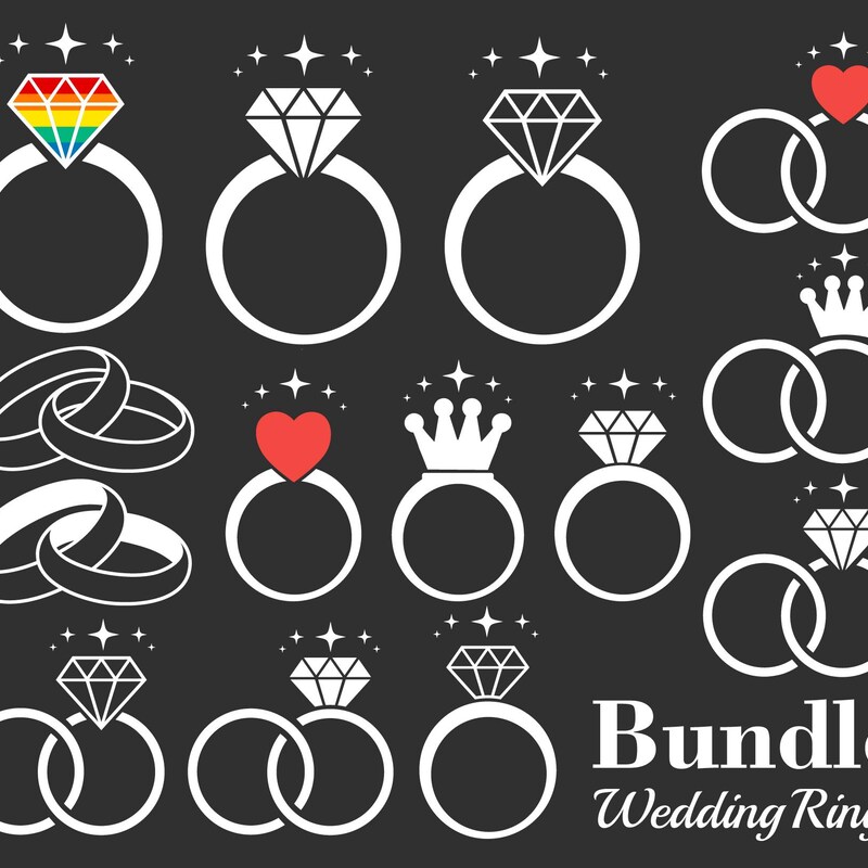 Two Wedding Rings Svg - Etsy