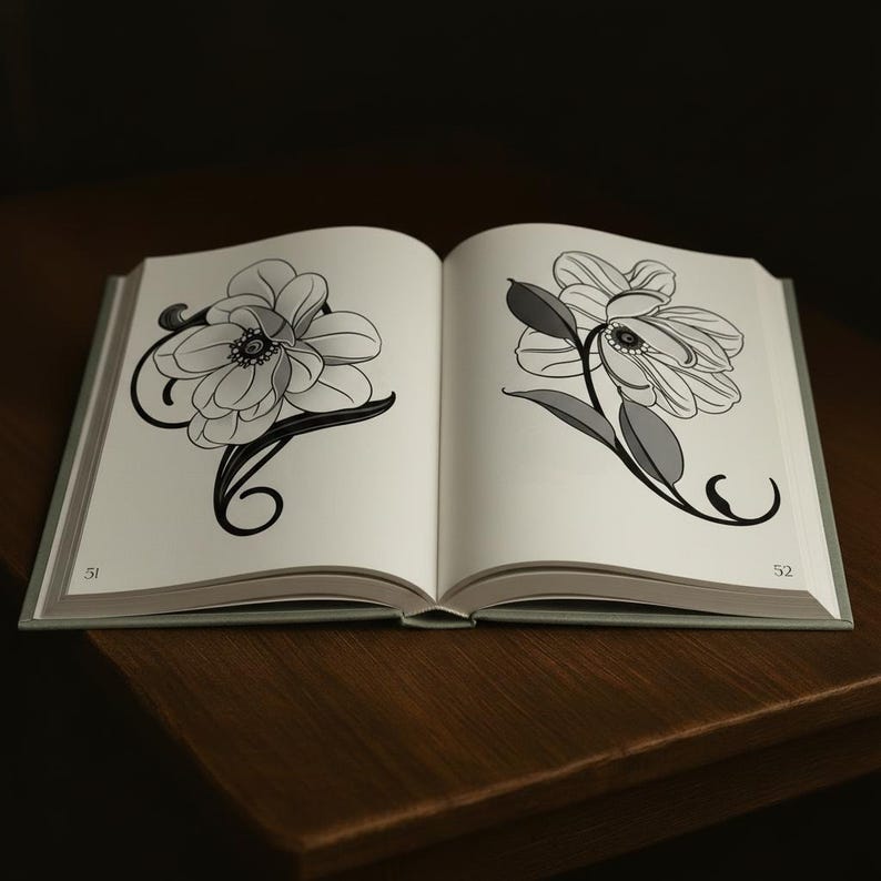 FLORNAMENTAL– Art Nouveau Botanical Art Book, Tattoo Design Reference ...