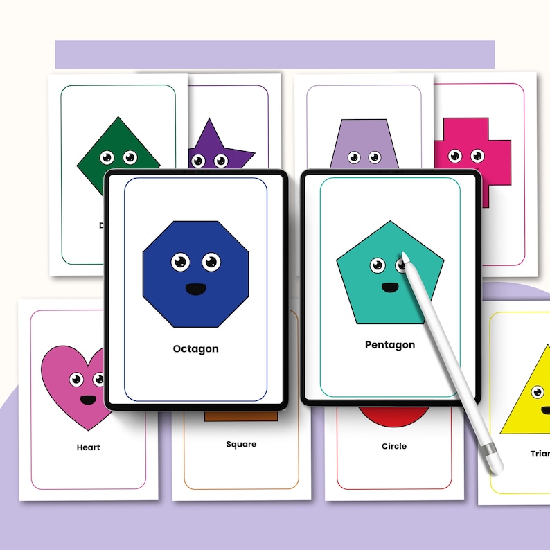 Shapes Flash Cards for Toddlers, Preschool Learning (printable Set) - Etsy