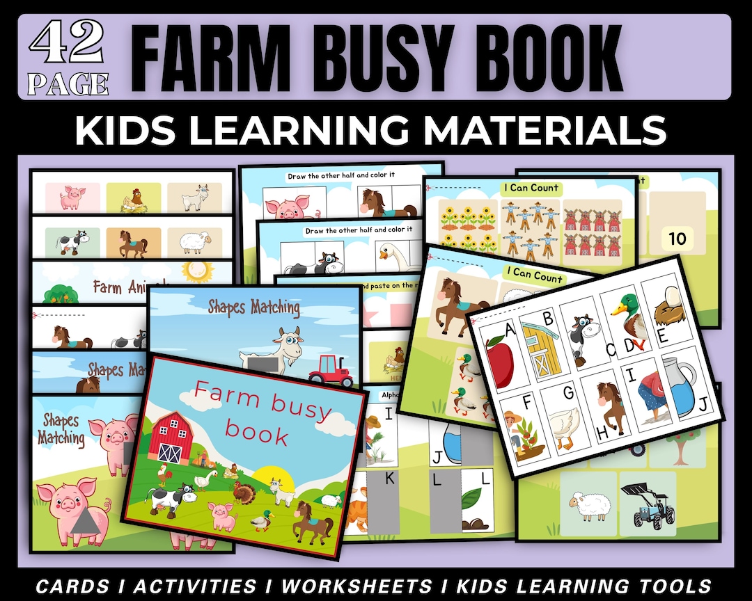 Farm Busy Book | Toddler Learning Activities (printable) - Etsy