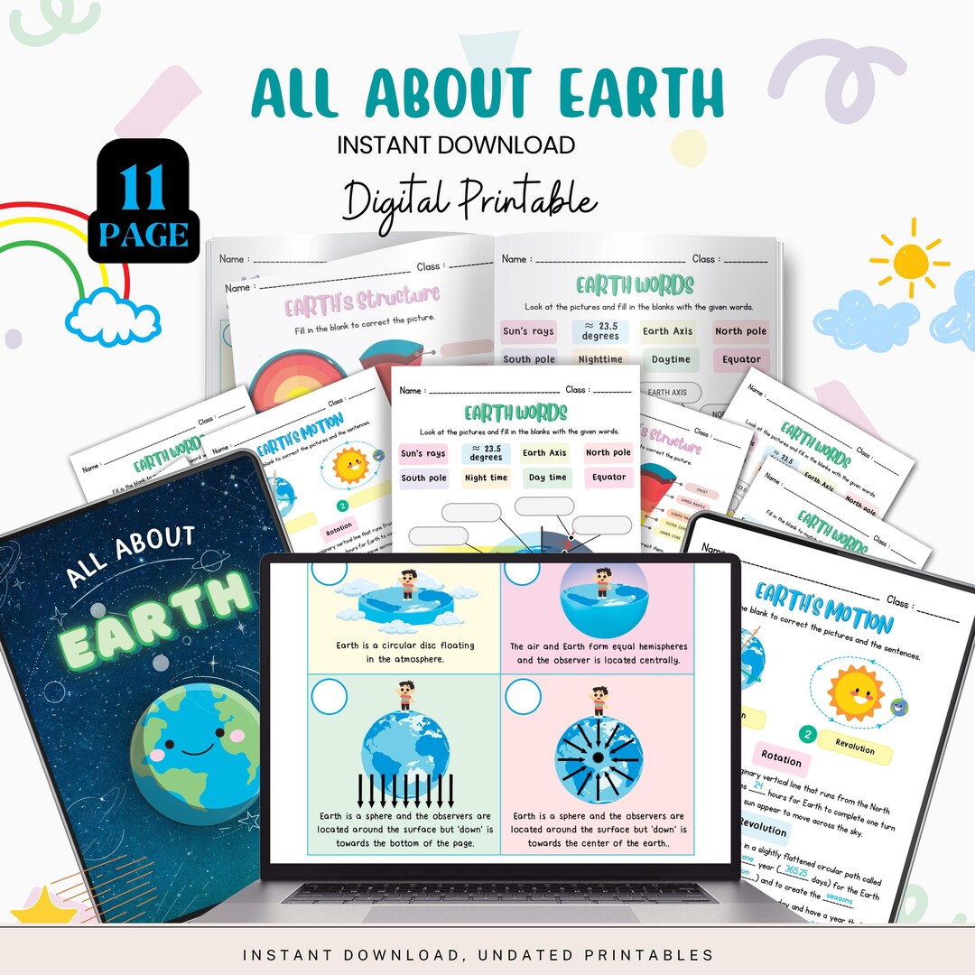 Earth Science Worksheet | Geography Learning Pack (digital Download) - Etsy
