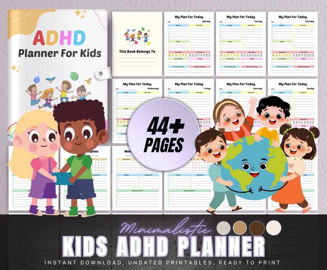 ADHD Planner for Kids, Focus and Organization Tool (PDF Download) - Etsy