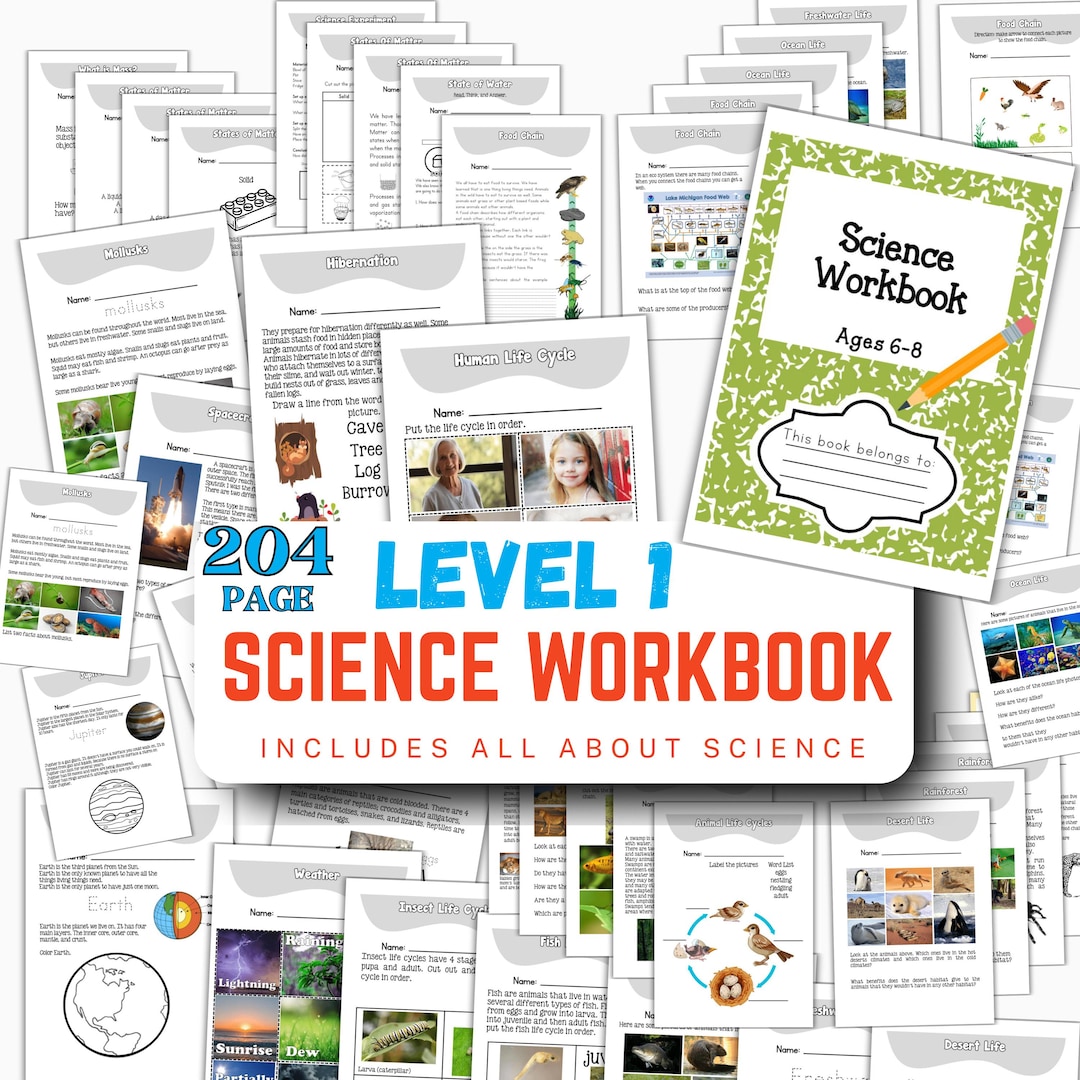 Level 1 Science Workbook for Kids | Early Learning STEM Activities ...