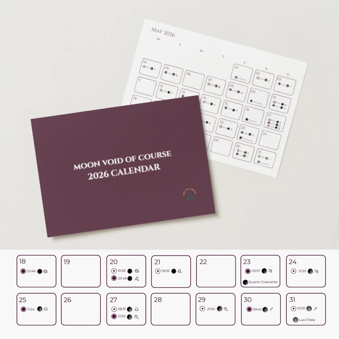 2026 Moon Void of Course Calendar - Etsy Australia