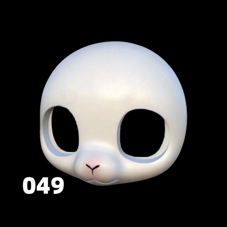 Adorable Kawaii Lamb Fursuit Head Base 3D Printed Short Muzzle Round ...