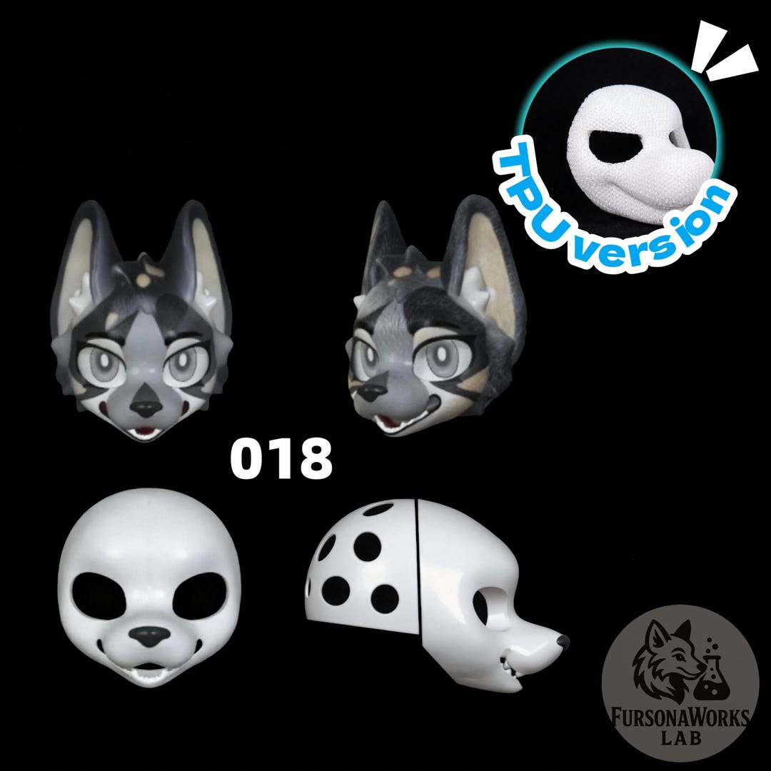 Handsome Wolf Fursuit Head Base Japanese and American Style 3D Printed ...