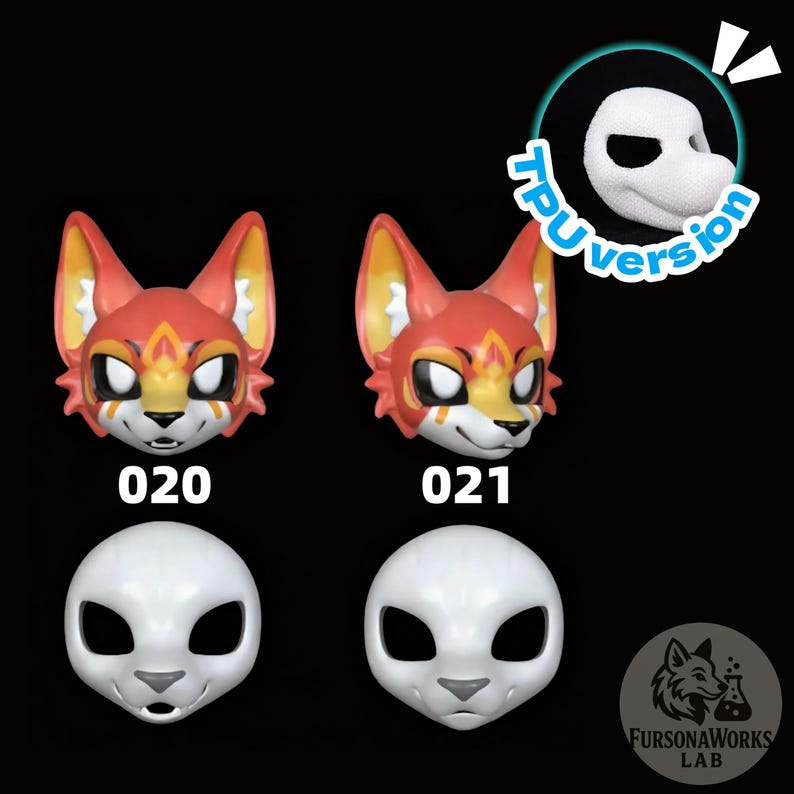 Kawaii Red Fox Fursuit Head Base Japanese Western Style 3D Printed ...
