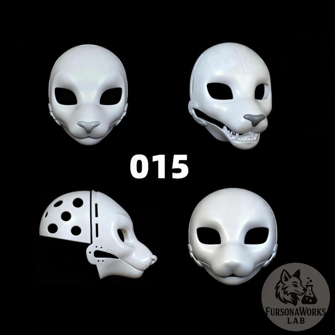 Semi Realistic Feline Fursuit Head Base 3D Printed Cat Mask DIY Shell ...