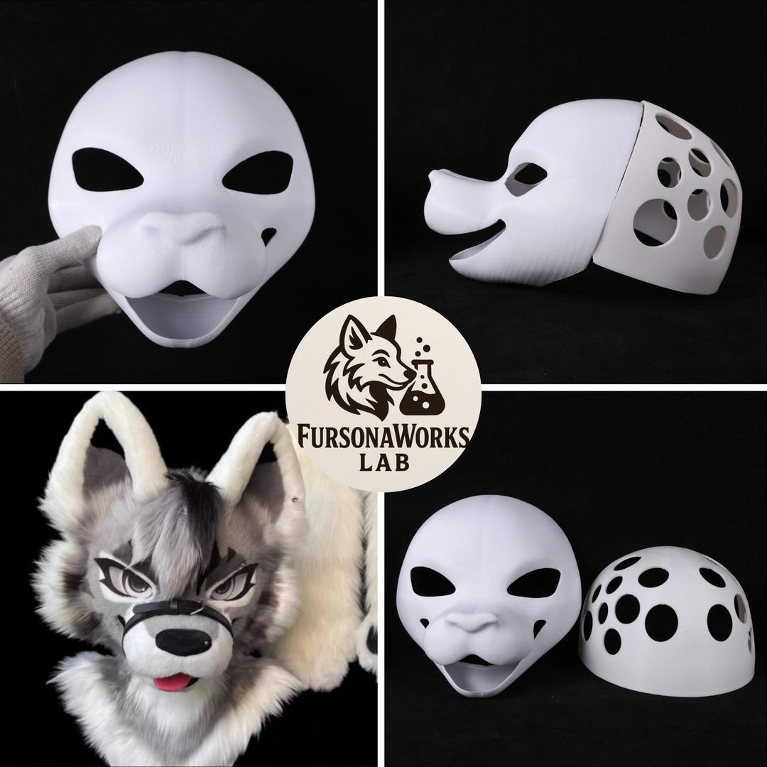 American Style Wolfdog Fursuit Mask Base Rebellious Canine Mid Snout ...