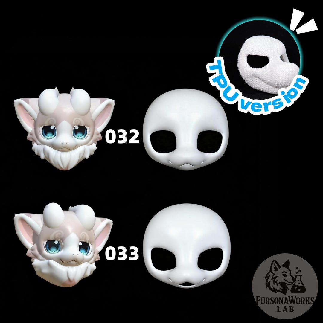 Japanese Mid Snout Baby Dragon Fursuit Head Base Mask Blank 3D Printed ...