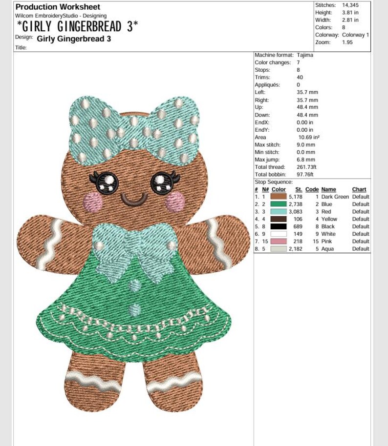 Girly Gingerbread Machine Embroidery Design Christmas Cookie Applique ...